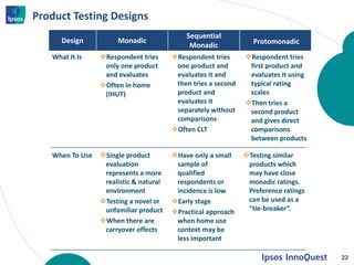 Product Testing: Methodological Issues & Design Considerations | PPSX