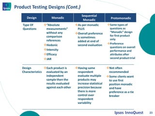 Product Testing: Methodological Issues & Design Considerations | PPSX