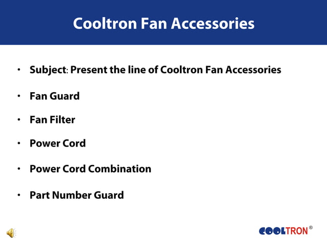 Product training fan accessories | PPT