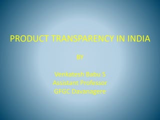 Product transparency | PPT
