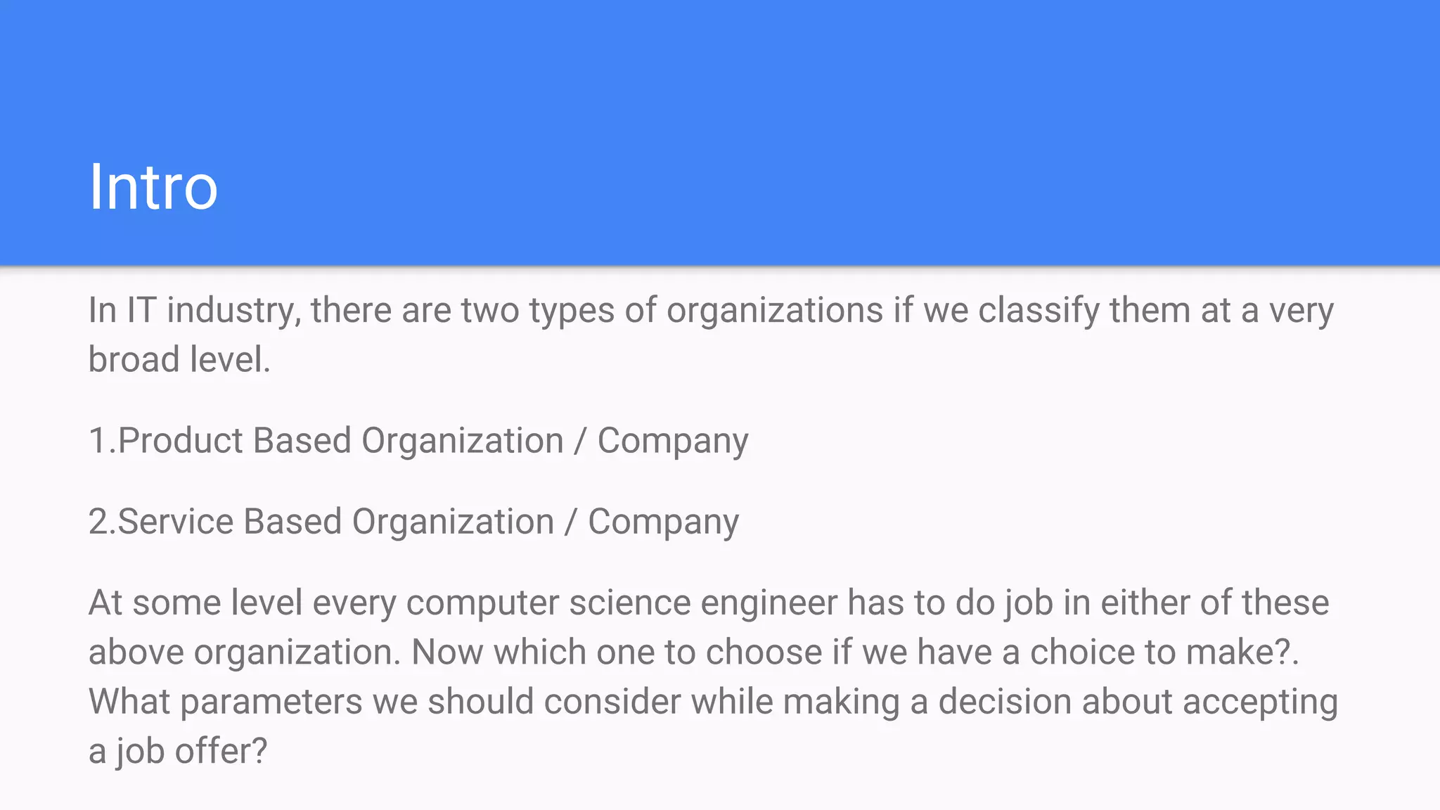 Product Based Company Vs Service Based Company | PDF