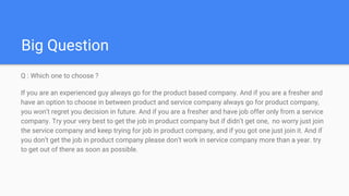 Product Based Company Vs Service Based Company | PDF