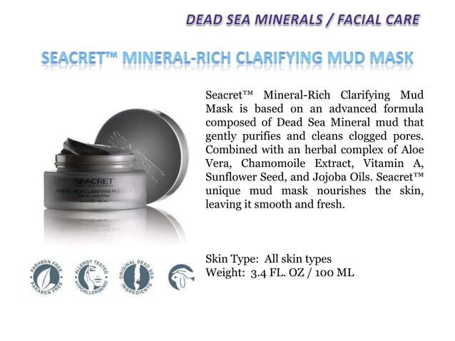 Products Line: Seacret™ Facial Care | PPTX
