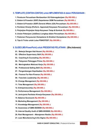 PROFIL KONSULTAN SDM BERPENGALAMAN | PDF