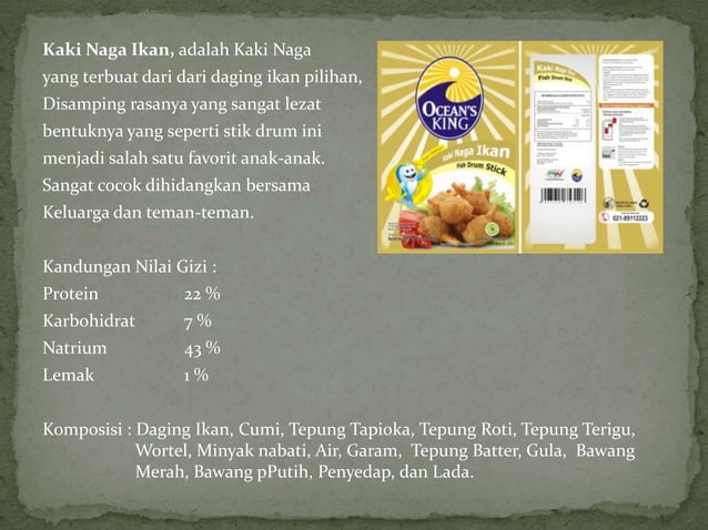 Produk knowledge oceans king | PPT