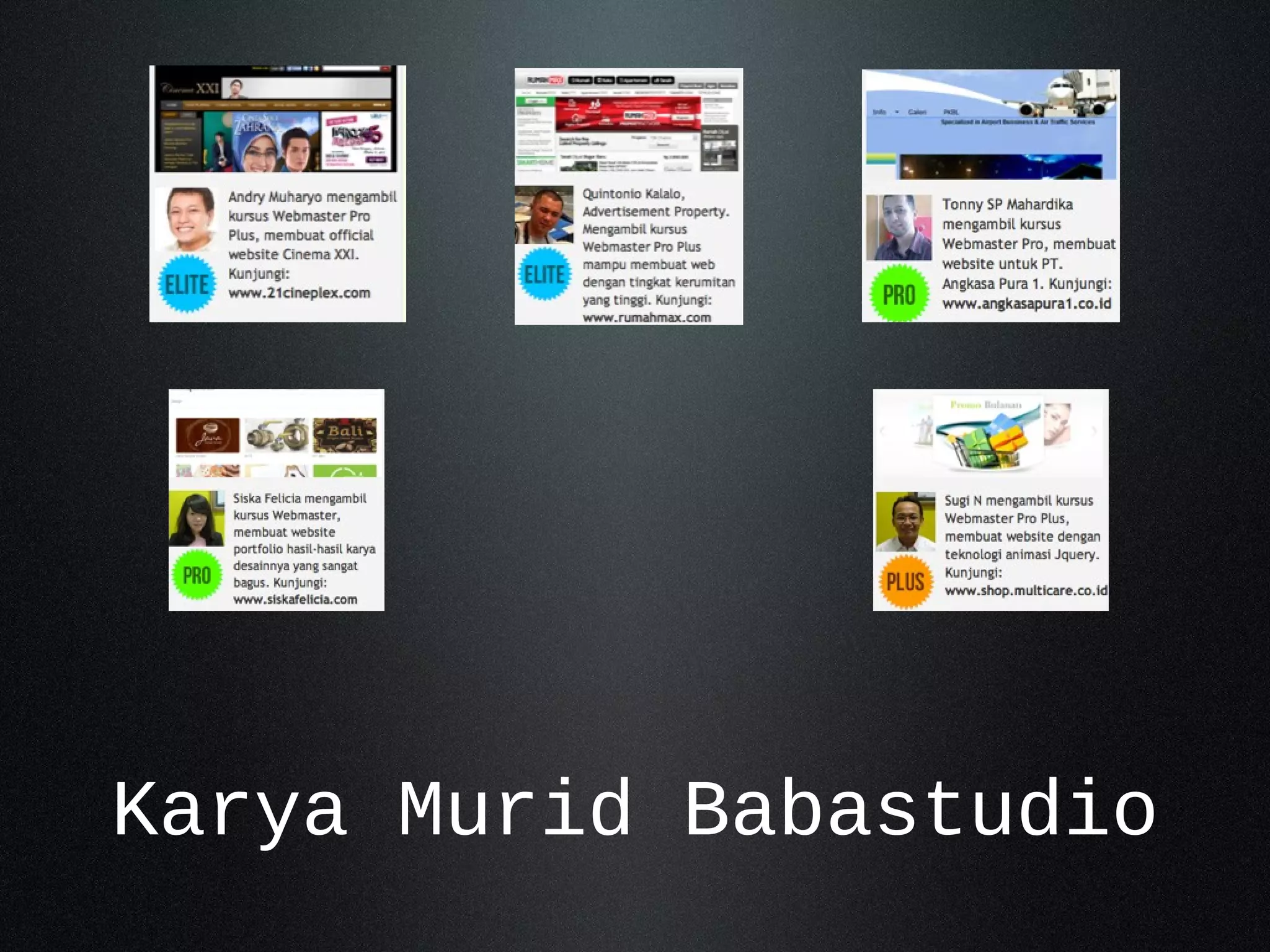 Produk knowledge web master babastudio | PPT