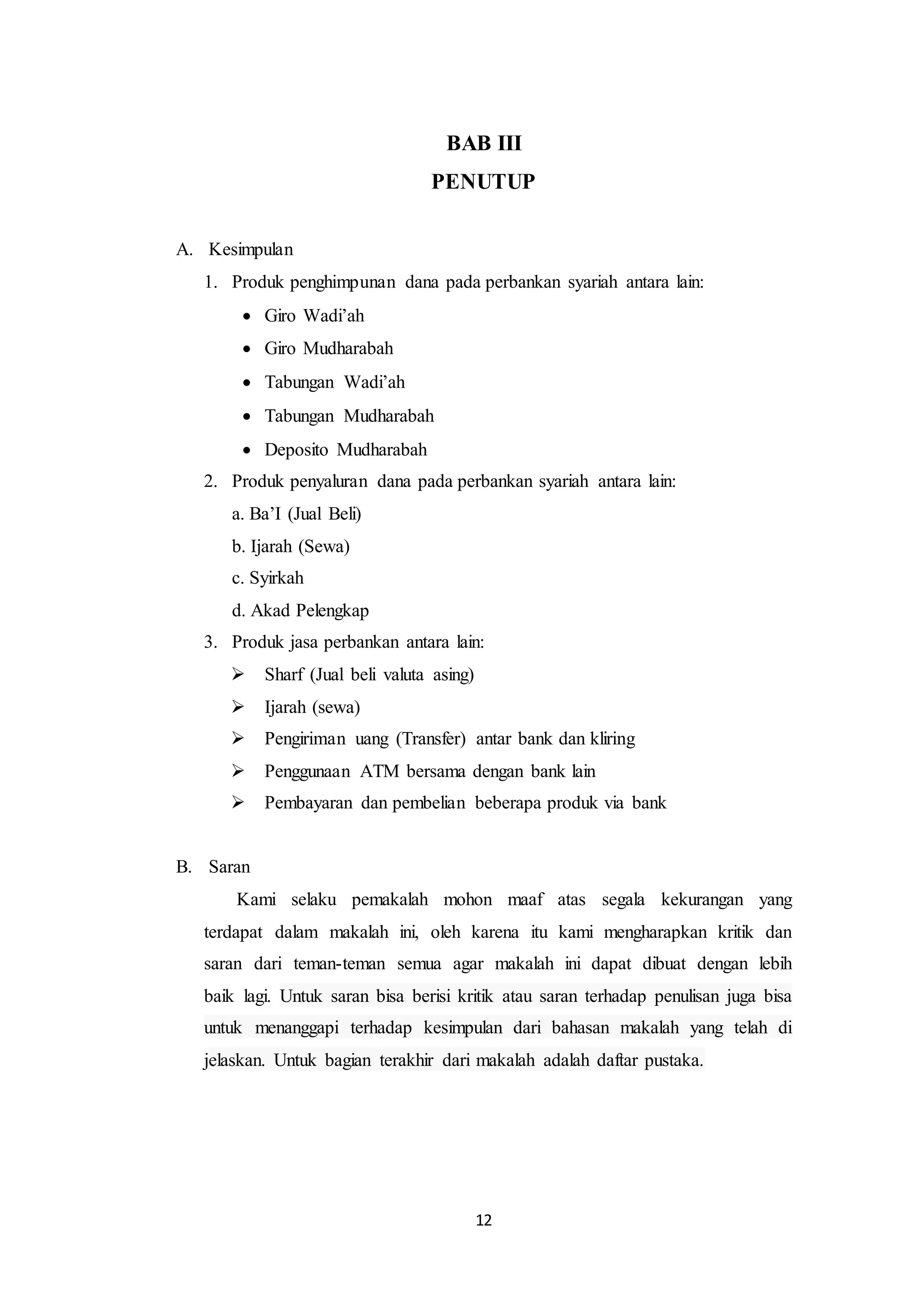 Produk produk perbankan syariah | DOCX