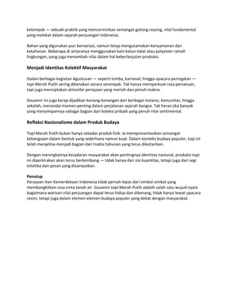 Produksi Souvenir Topi Spesial Kemerdekaan Merah Putih: Simbol Semangat ...