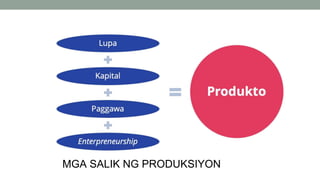 Araling Panlipunan 9: Produksiyon PPT. | PPTX