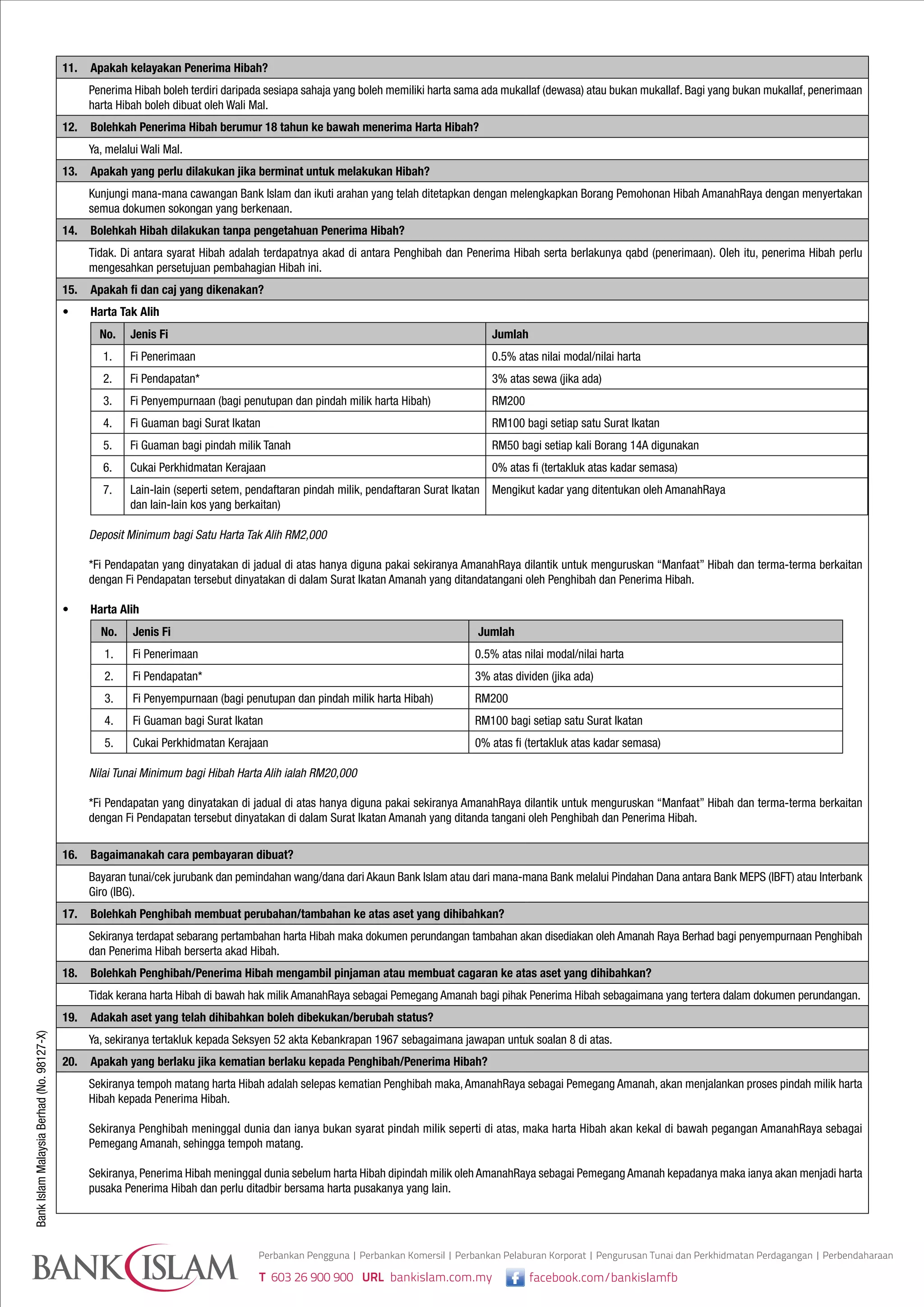 Produk SPI Hibah (Bank Islam Bhd) | PDF