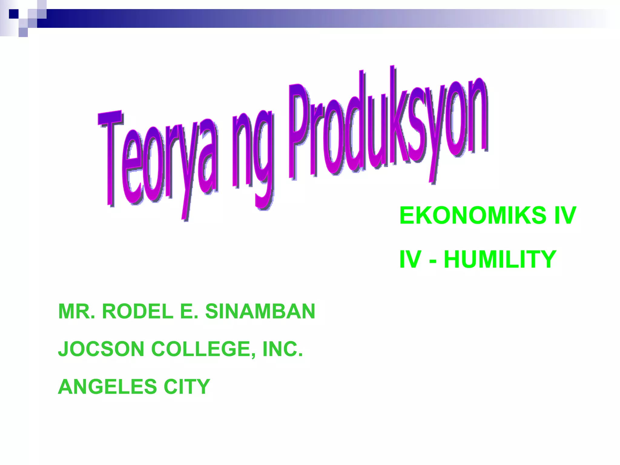 Produksyon Ap Iv | PPT