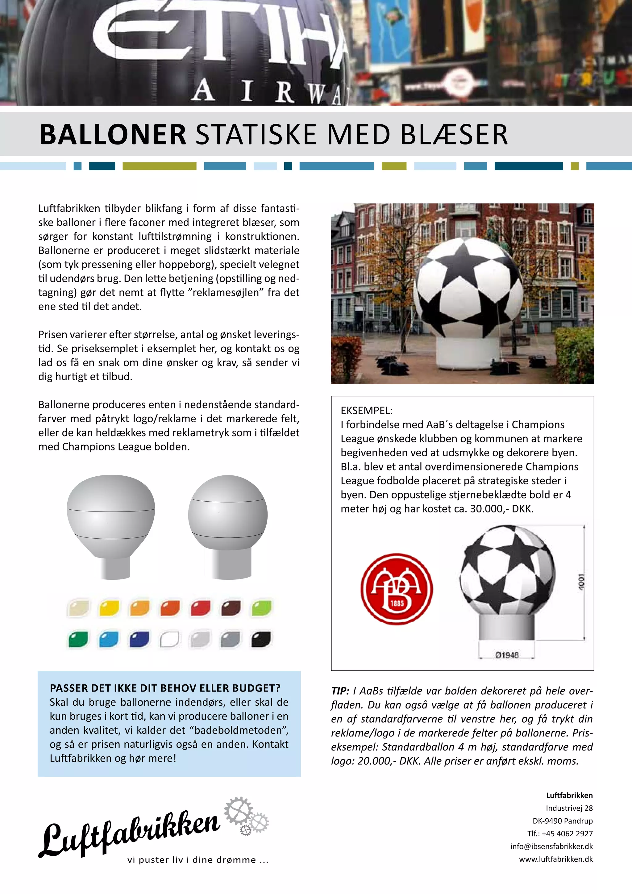 Kæmpeballoner til blikfang og reklame - med firmaets logo | PDF
