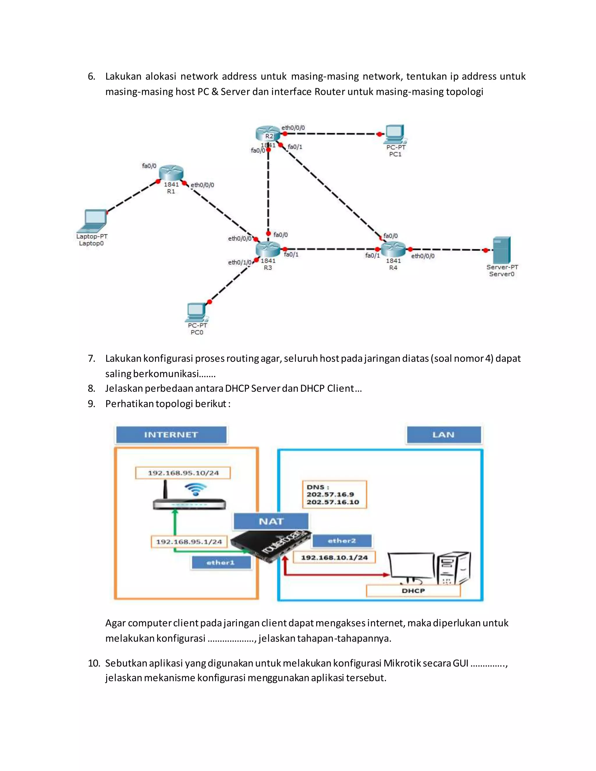 Soal Ujian Mid Semester Ganjil - Produktif 2 TKJ kelas XI TKJ | DOCX