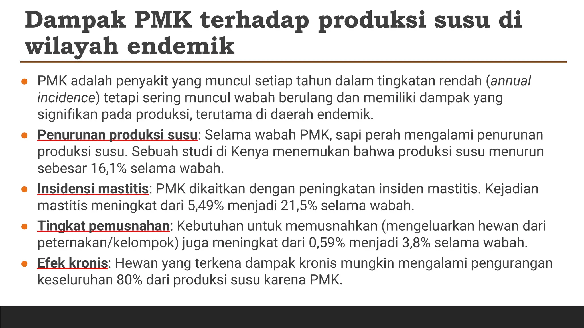 Produktivitas Sapi Perah dan Dampak PMK Pada Situasi Endemik ...