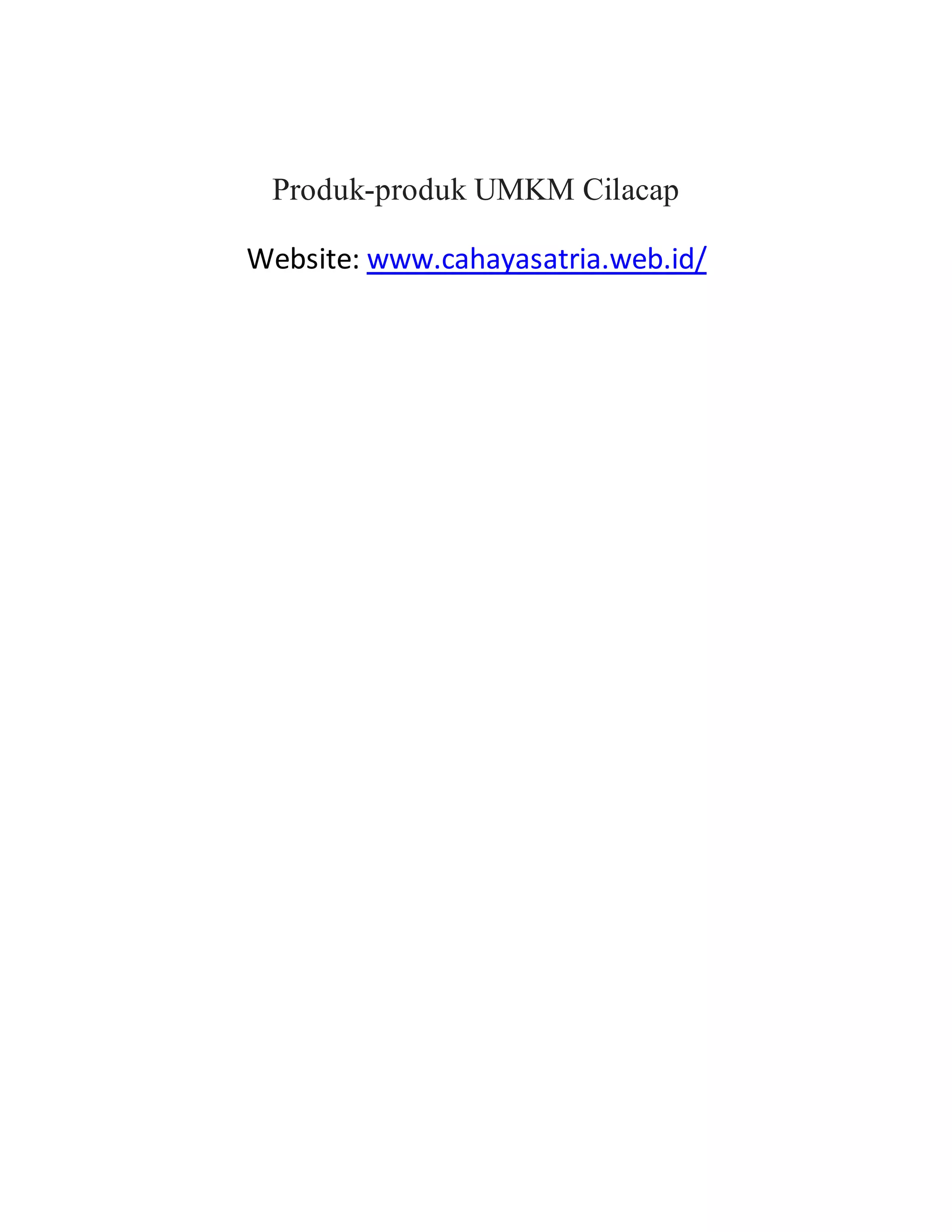 Produk umkm cilacap | PDF
