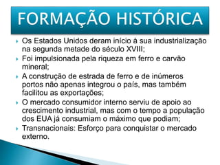 Produção industrial dos Estados Unidos | PPTX