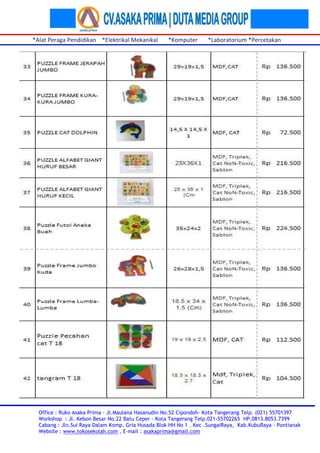 Pabrik dan Distributor Mainan Anak / Edukatif / Jadul / Kayu / Plastik ...
