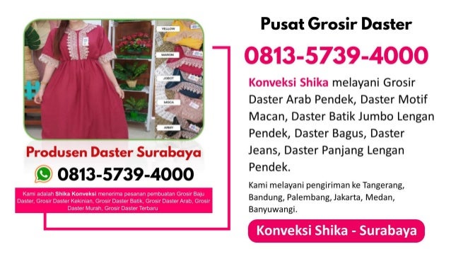 Call 0813-5739-4000, Grosir Daster Panjang Lengan Panjang Surabaya | PPT