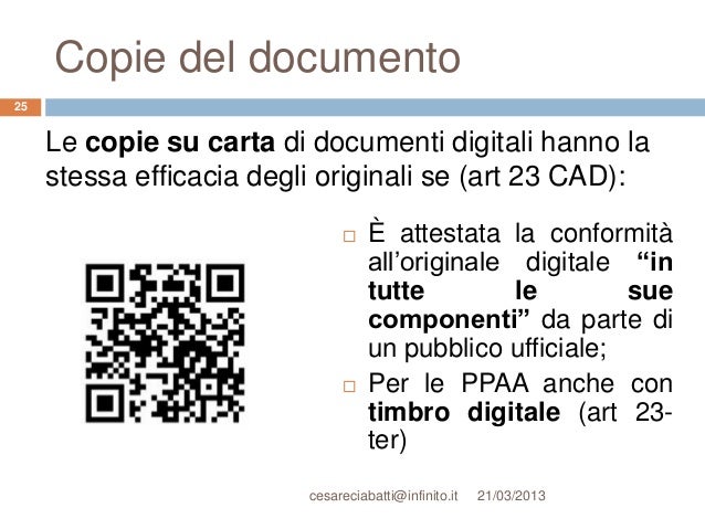 Produzione di documenti informatici con valore legale