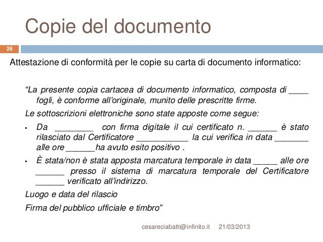 Produzione di documenti informatici con valore legale