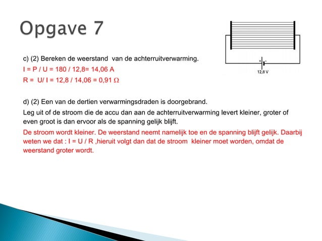 Proefwerk elektriciteit powerpoint uitwerkingen versie simpel | PPT ...
