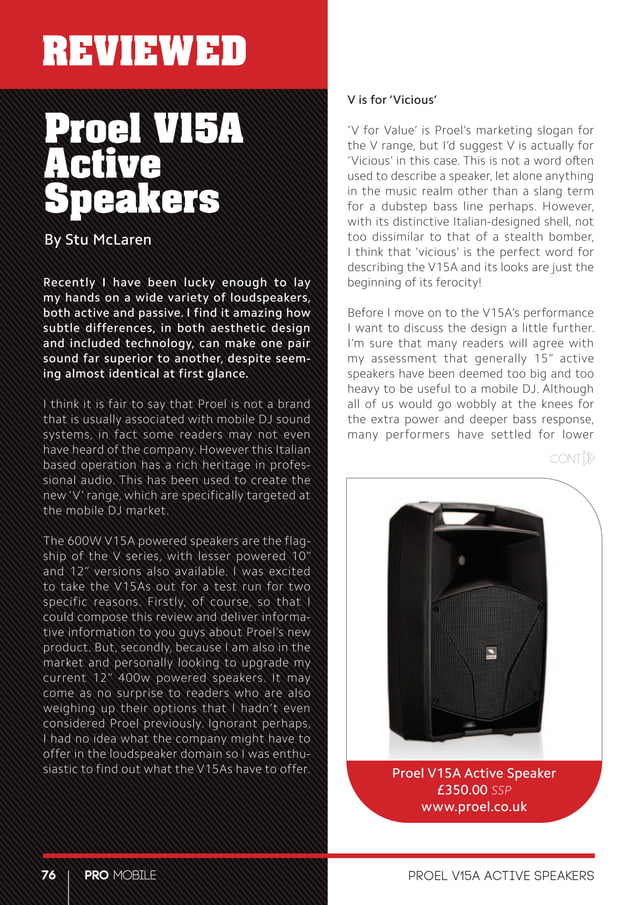 Proel V15A Review by Pro Mobile magazine | PDF | Digital Audio ...