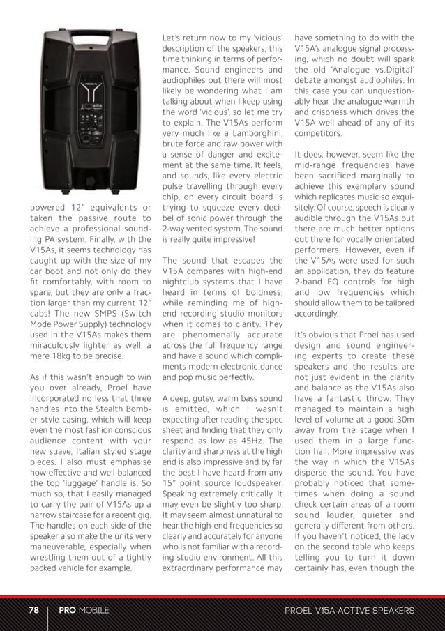 Proel V15A Review by Pro Mobile magazine | PDF | Digital Audio ...