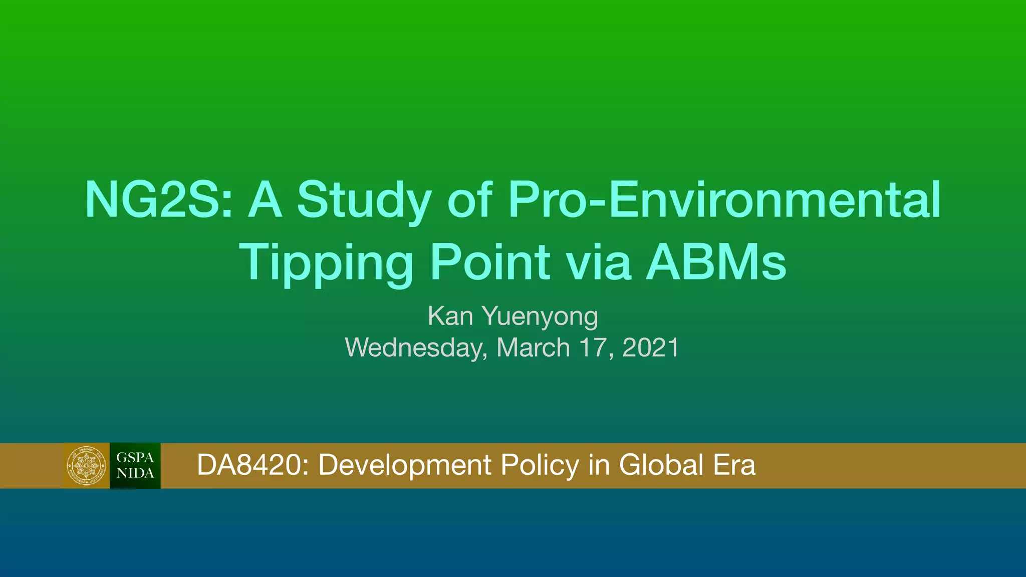 NG2S: A Study of Pro-Environmental Tipping Point via ABMs | PDF ...