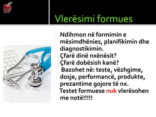 Proçesi i vlerësimit të nxënësit/Vleresimi i eseve | PPTX