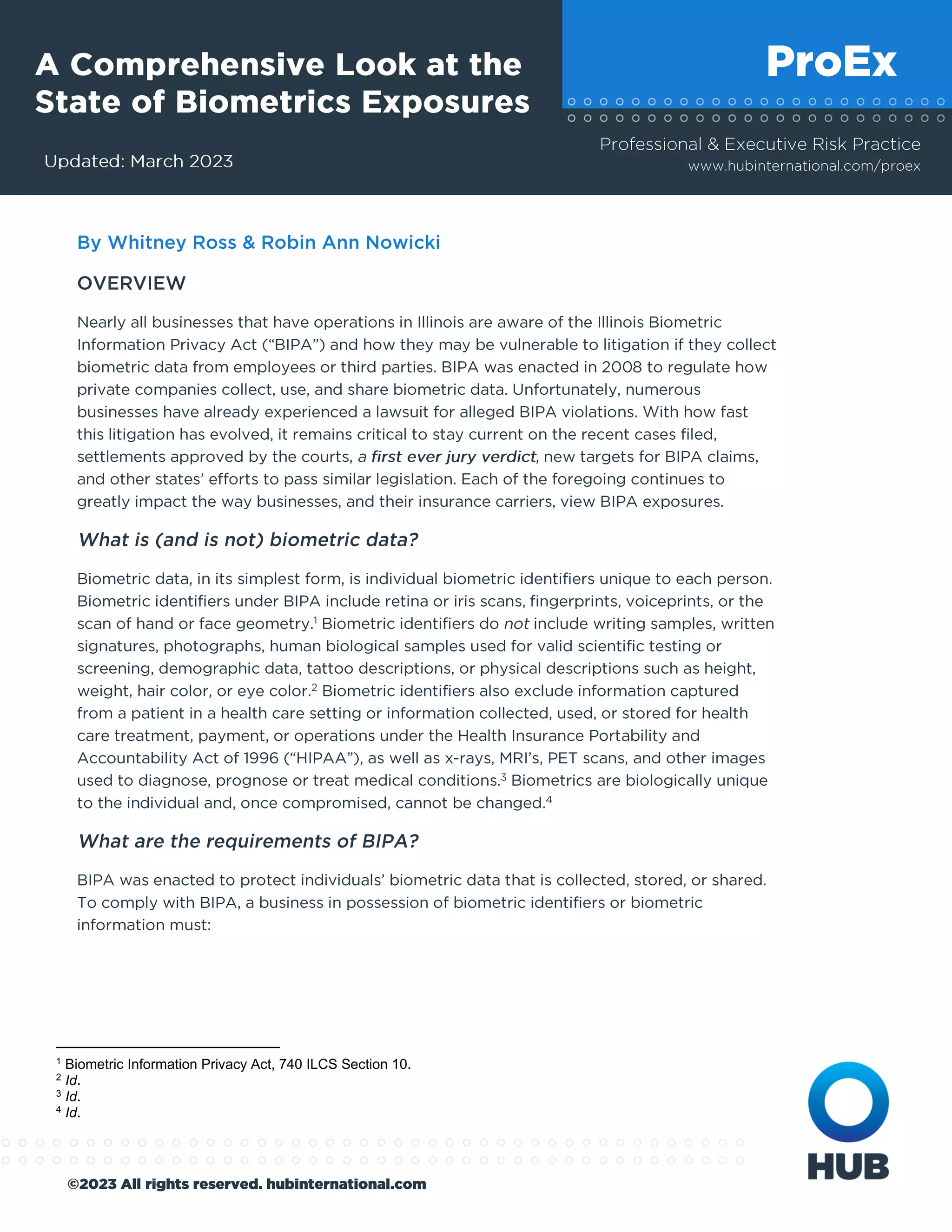 A Comprehensive Look at the State of Biometrics Exposures | PDF