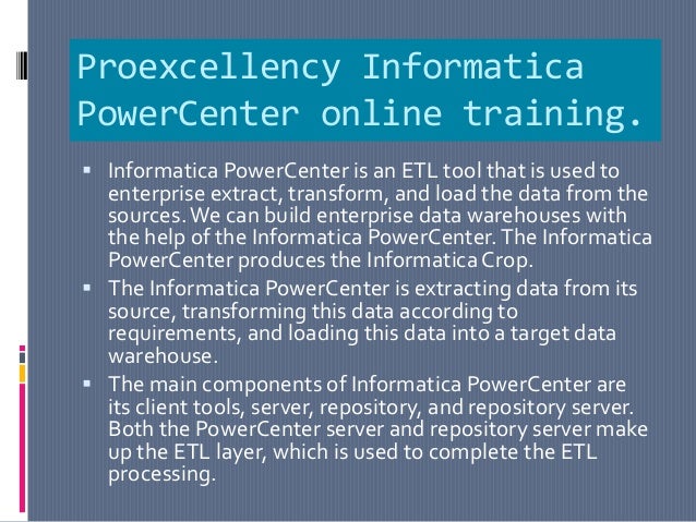 Proexcellency informatica power center online training | PPTX