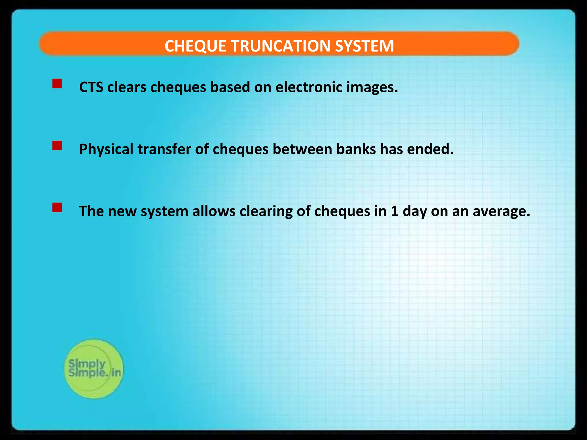 Understanding Cheque Truncation System (CTS) | PPS | Stocks and Bonds ...