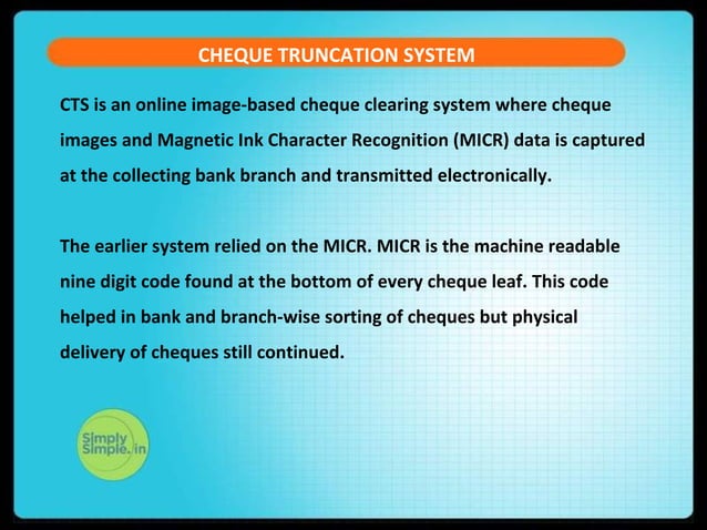 Understanding Cheque Truncation System (CTS) | PPS | Stocks and Bonds ...