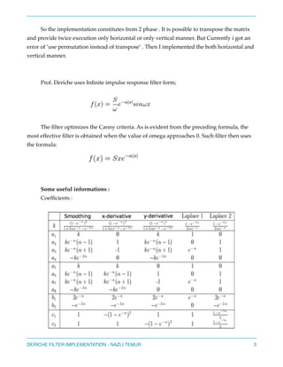 Recursive IIR Implementation for Edge Detection | PDF