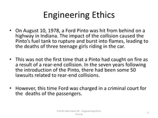 Prof.dr.halit hami oz enginering ethics-course-unit-01 | PPTX