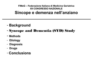 Sincope e demenza dell'anziano | PPT