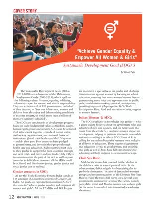 Health Action Sustainable Development Goals April 2019. ISSN: 0970-471X ...