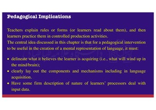 Processing Instruction By: Prof. Bill VanPatten | PDF