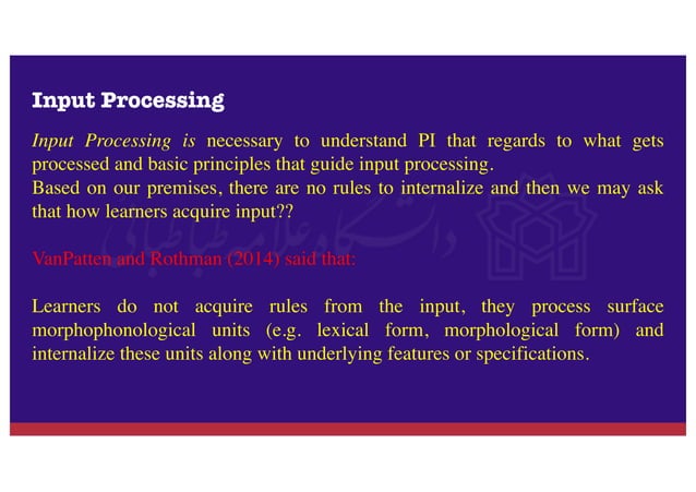 Processing Instruction By: Prof. Bill VanPatten | PPT