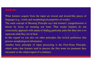 Processing Instruction By: Prof. Bill VanPatten | PPT