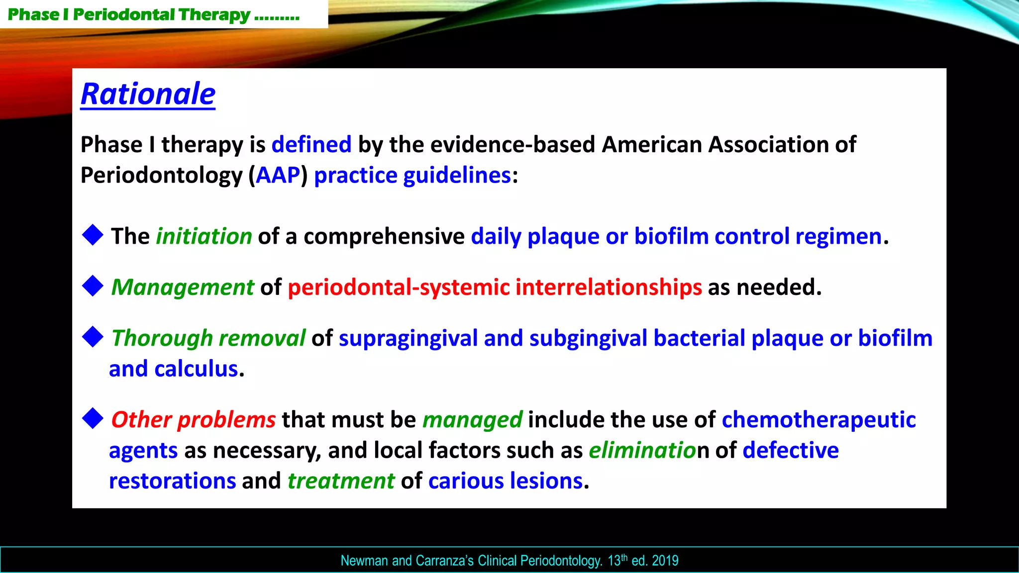 Periodontal Treatment Planning & Phase I Therapy | PDF