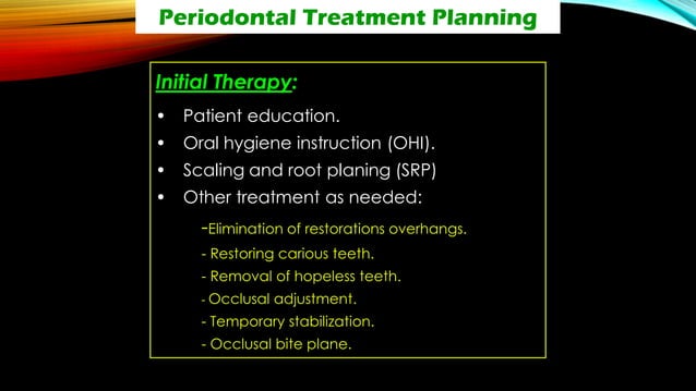 Periodontal Treatment Planning & Phase I Therapy | PDF
