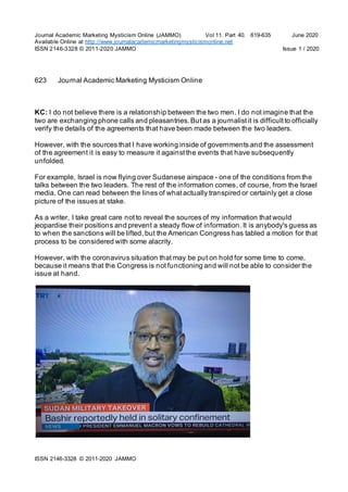 Prof. Dr. Paul Ade Silva, Editor of JAMMO, Interviews Khalil Charles ...