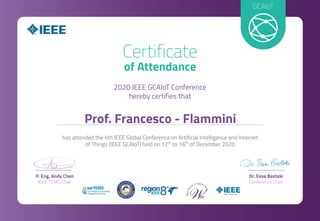 IEEE GCAIIoT 2020 certificate | PDF