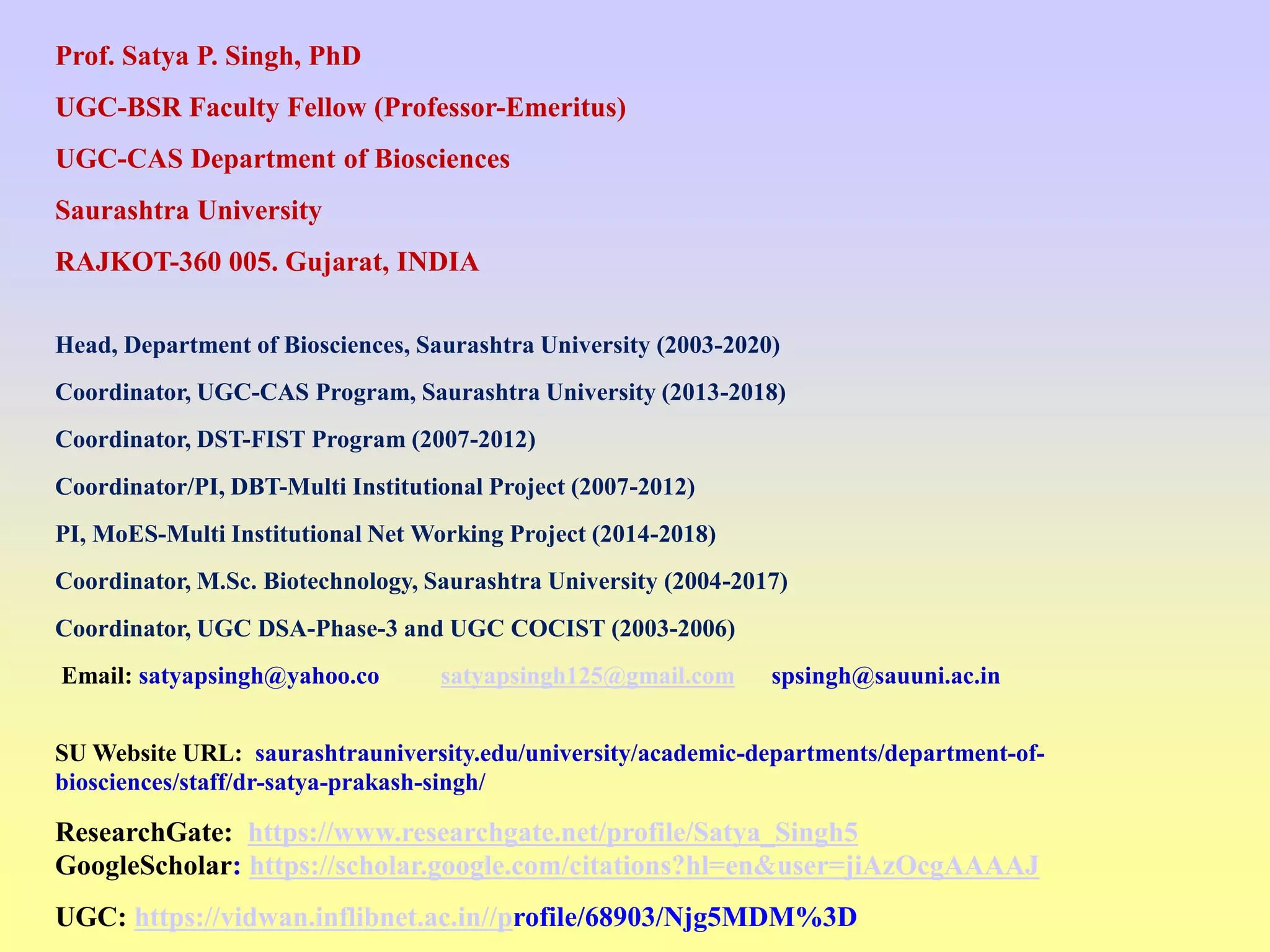 Prof. satya p singh.july 2021. gene shuffling & molecular evolution ...