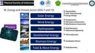 The Role of Physics in Supporting Sustainable Development | PPTX