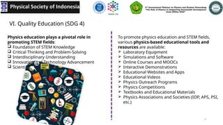 The Role of Physics in Supporting Sustainable Development | PPTX