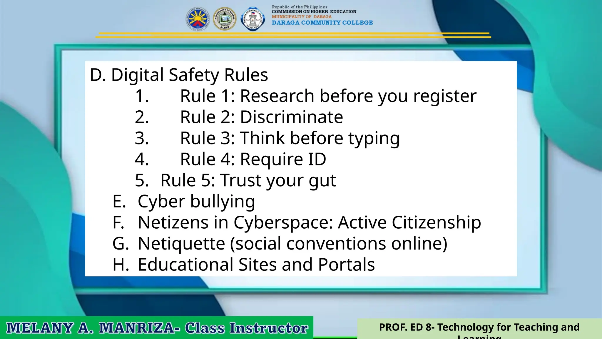 Technology for Teaching and Learning 1- A | PPTX
