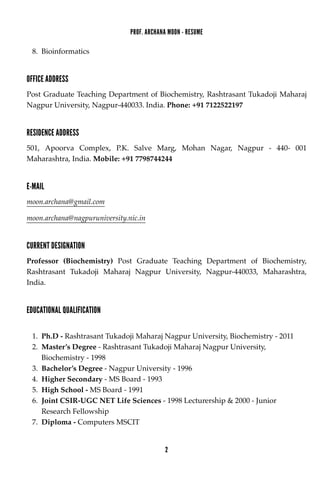 Prof. Archana-moon-resume | PDF