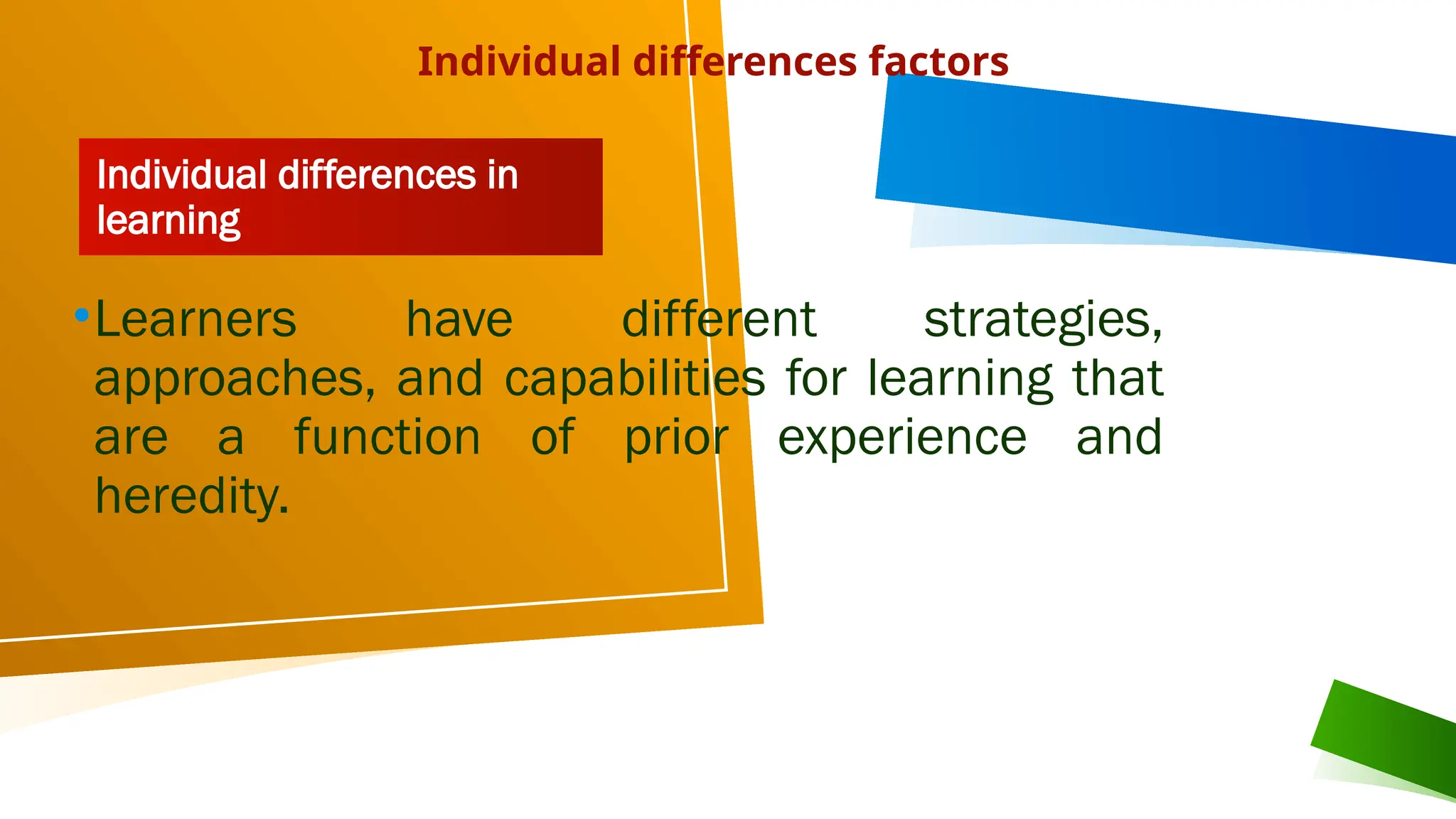 The child and adolescent learners and the learning principles | PPTX